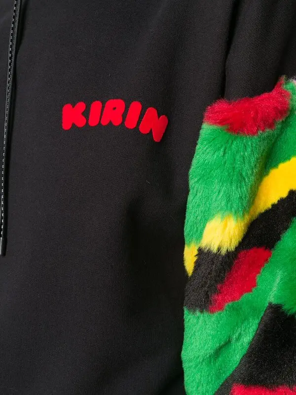 Kirin Contrast Panel Faux Fur Hoodie