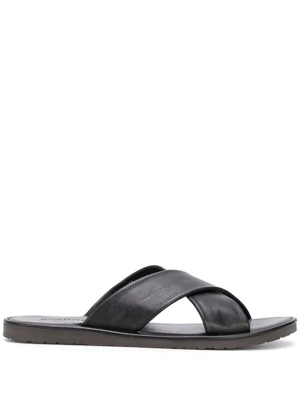 SCAROSSO Adriano Crossover Sandals - Black