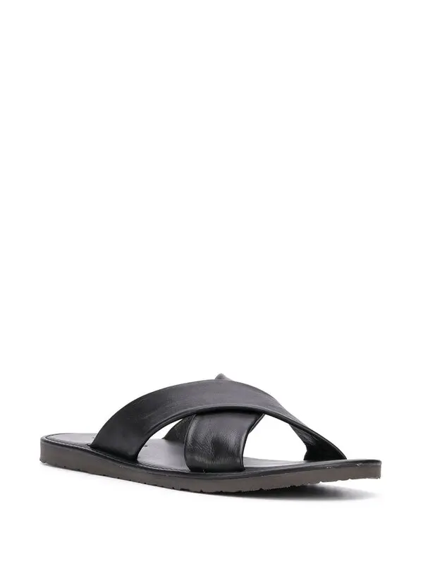 SCAROSSO Adriano Crossover Sandals - Black