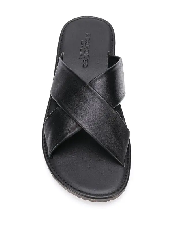SCAROSSO Adriano Crossover Sandals - Black