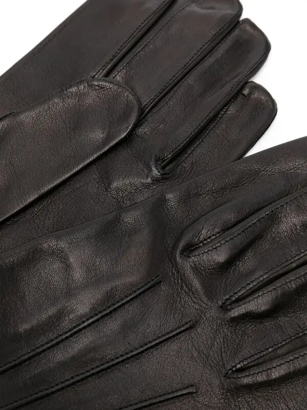 Paul Smith Striped Trim Leather Gloves