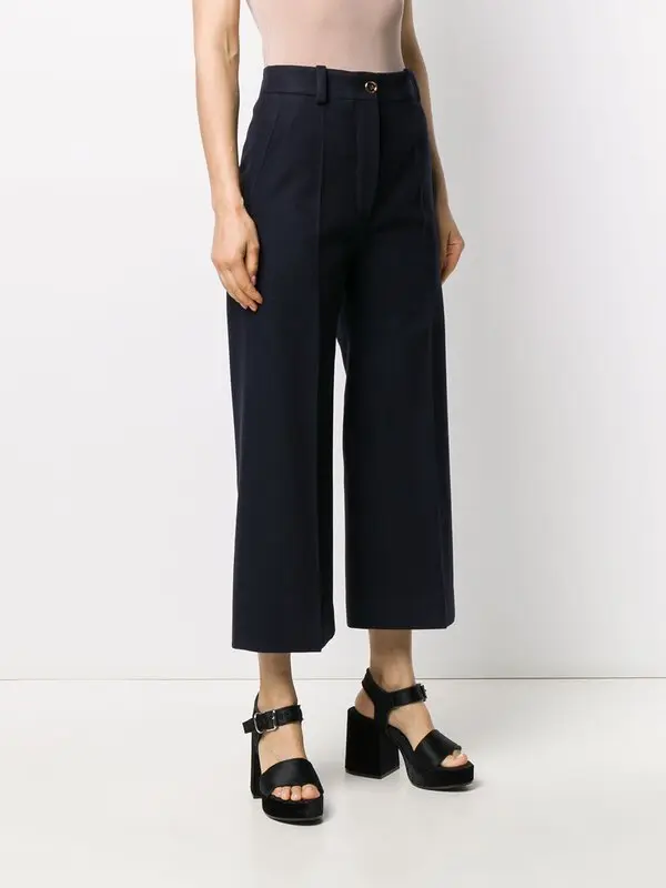 PATOU Cropped Tailored Trousers - Blue