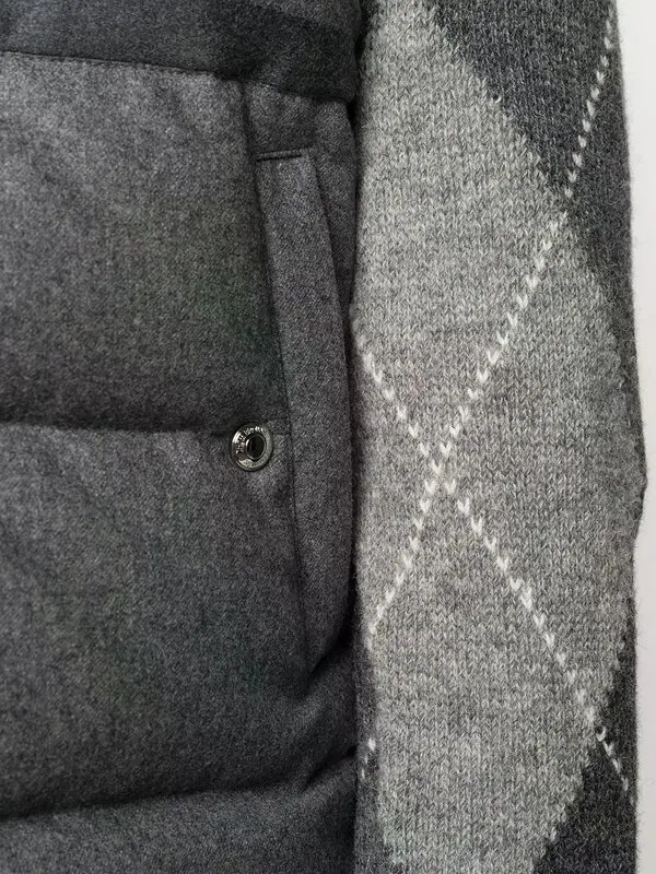Thom Browne Wool Flannel Down Fill Vest With 4-bar Detail
