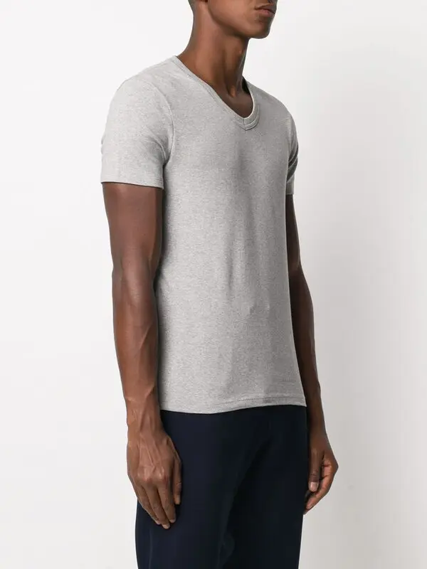 TOM FORD Logo Patch V-neck T-shirt - Grey