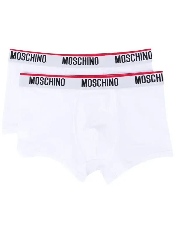 Moschino Logo Boxers - White