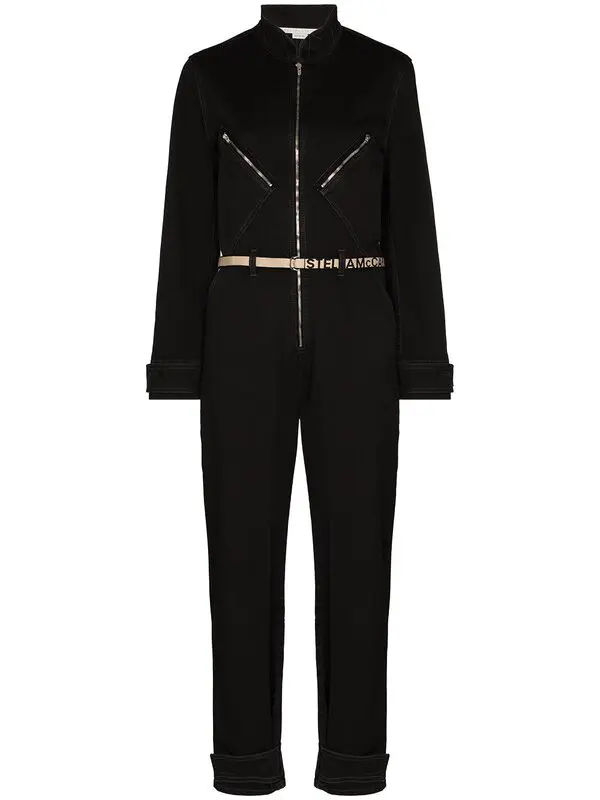 Stella McCartney Denim Logo Jumpsuit - Black