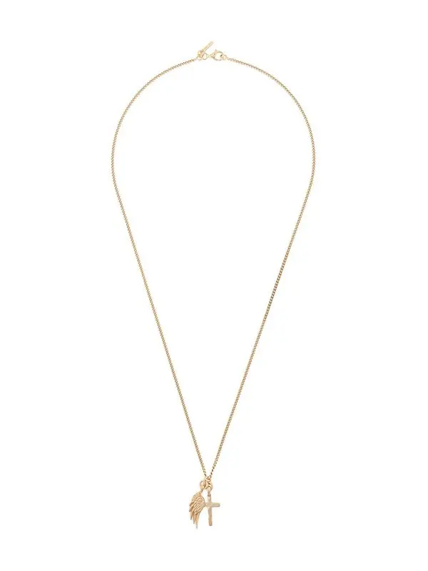 Emanuele Bicocchi Cross Wing Pendant Necklace - Gold