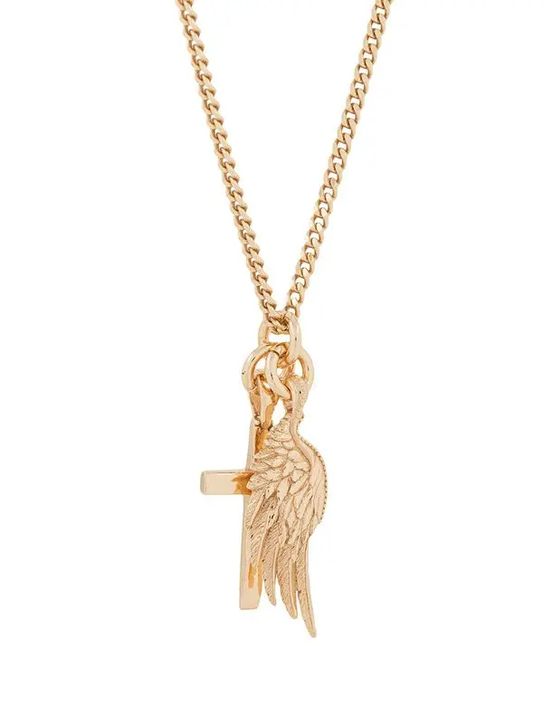 Emanuele Bicocchi Cross Wing Pendant Necklace