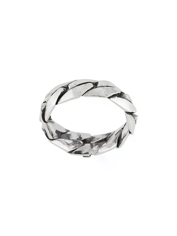 Emanuele Bicocchi Engraved-logo Band Ring - Metallic
