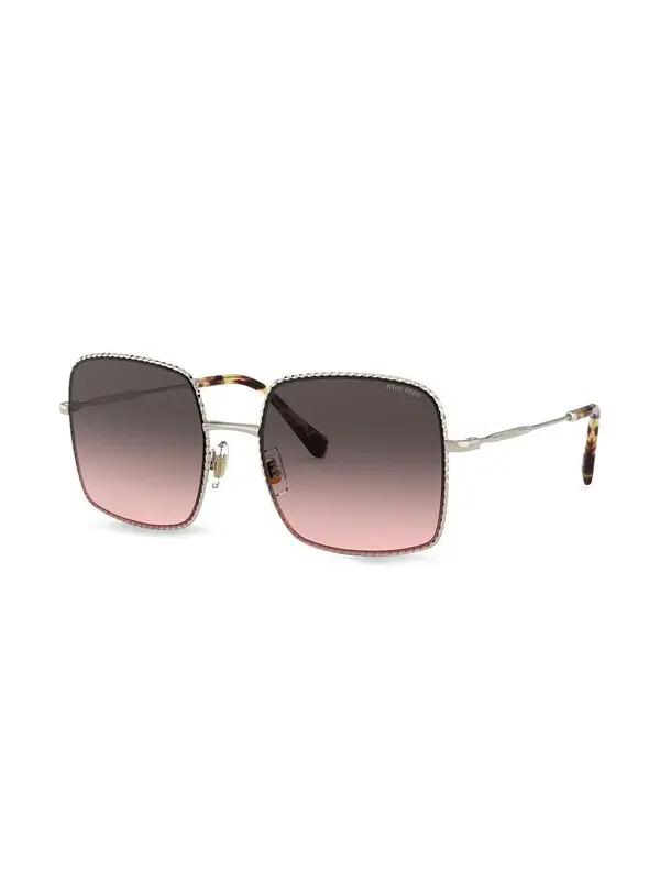 Miu Miu Square Frame Sunglasses - Gold