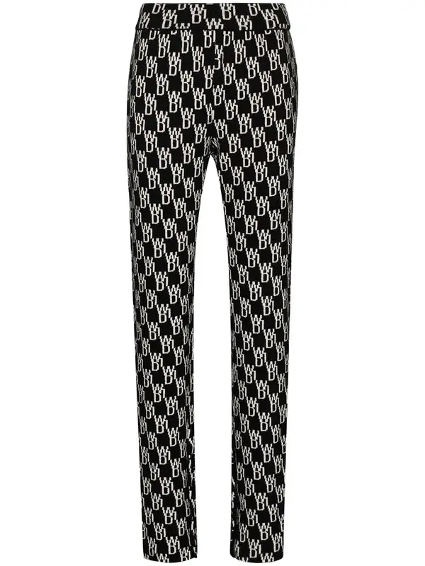 We11Done Monogram Knitted Trousers - Black
