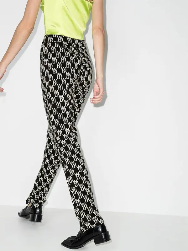 We11Done Monogram Knitted Trousers - Black
