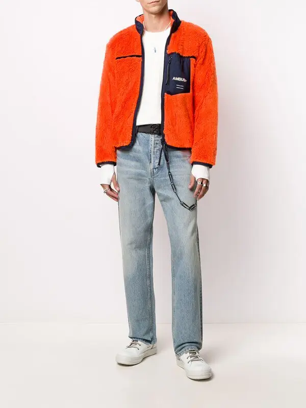 AMBUSH Logo-print Fleece Zip-up Jacket