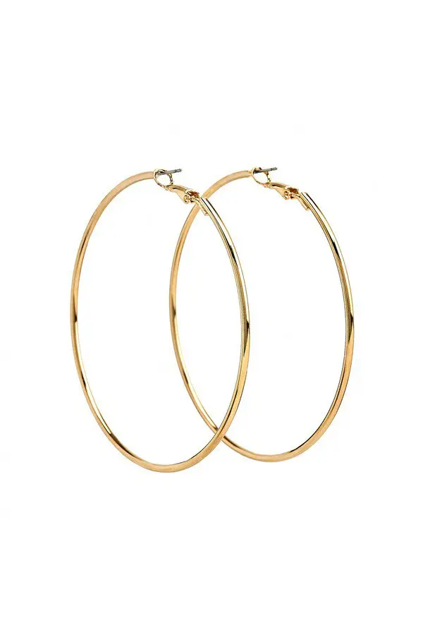 KENNETH JAY LANE Medium Wire Hoop Earrings - Gold