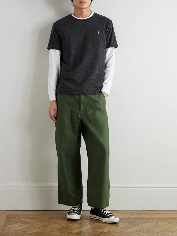 Polo Ralph Lauren Slim-fit Mélange Cotton-jersey T-shirt - Gray