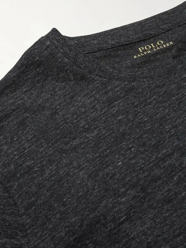 Polo Ralph Lauren Slim-fit Mélange Cotton-jersey T-shirt - Gray
