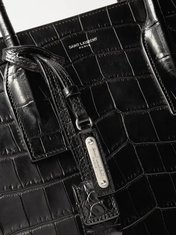 Saint Laurent Croc-effect Leather Tote Bag