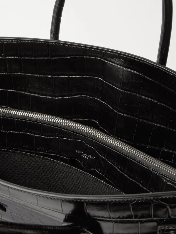 Saint Laurent Croc-effect Leather Tote Bag