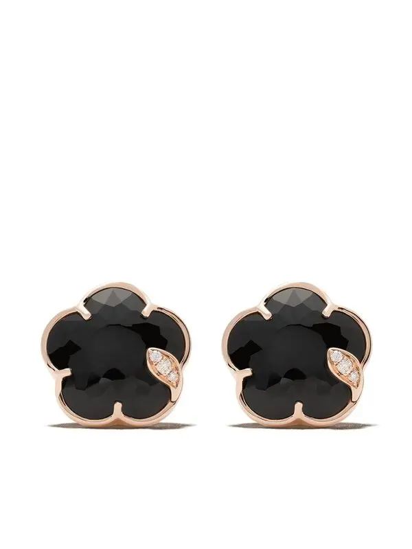 Pasquale Bruni 18kt Petit Joli Onyx And Diamond Stud Earrings - Pink