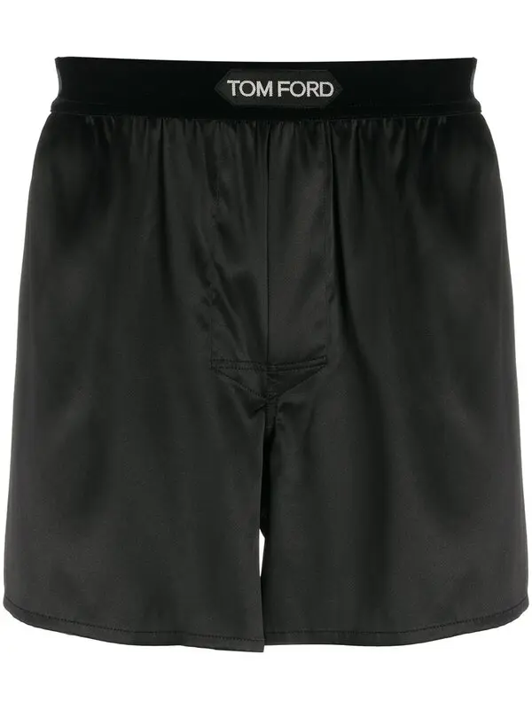 TOM FORD Logo-waistband Silk Boxers
