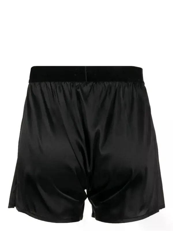 TOM FORD Logo-waistband Silk Boxers - Black