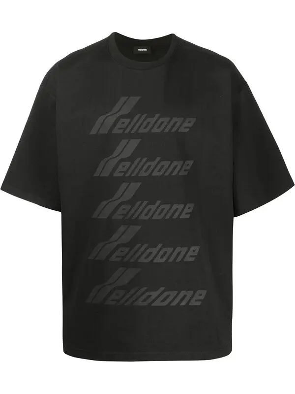 We11Done Oversized Logo-print T-shirt - Black