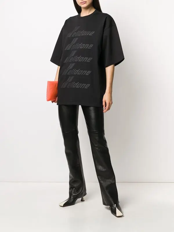 We11Done Oversized Logo-print T-shirt - Black