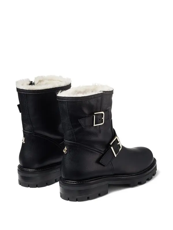 JIMMY CHOO Shearling-lined Boots - Black