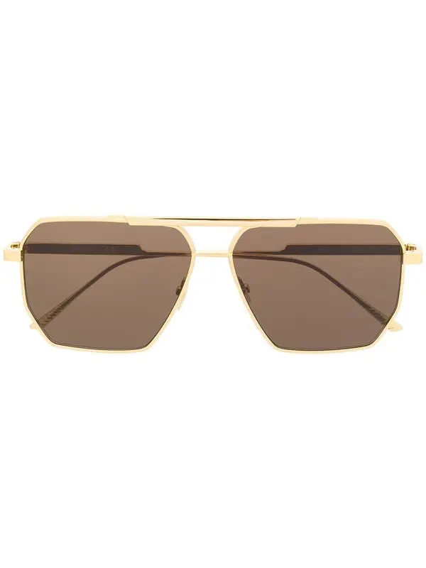 Bottega Veneta Square-frame Logo Sunglasses