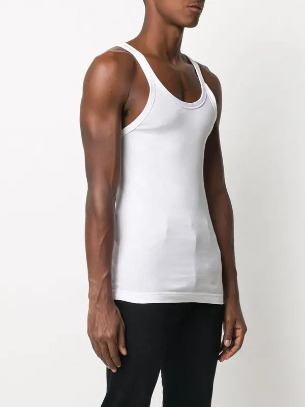 Dolce & Gabbana Fine-rib Cotton Tank Top - White