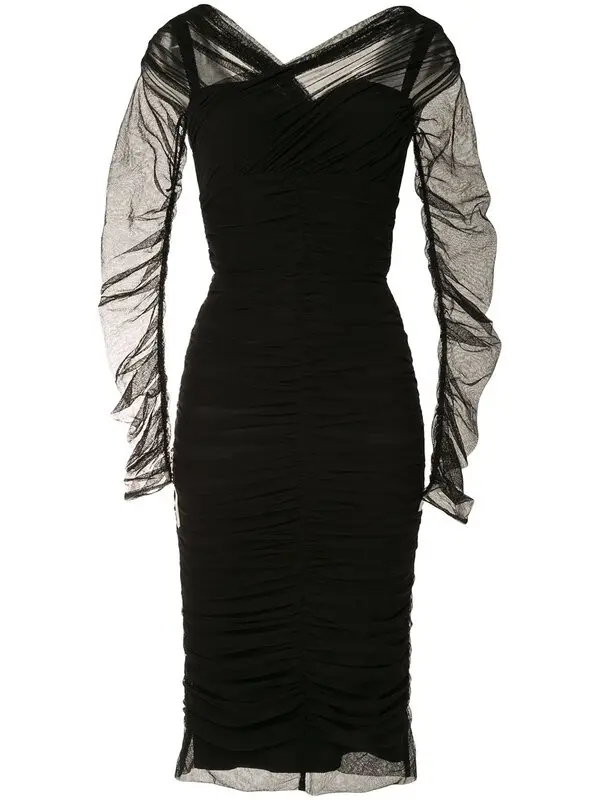 Dolce & Gabbana Draped Midi Dress - Black