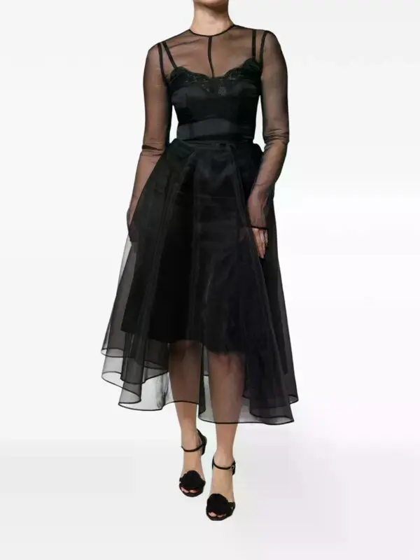 Dolce & Gabbana Draped Midi Dress - Black