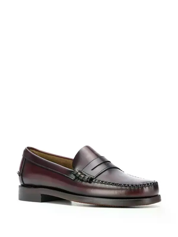 SEBAGO Polished Leather Loafers - Brown