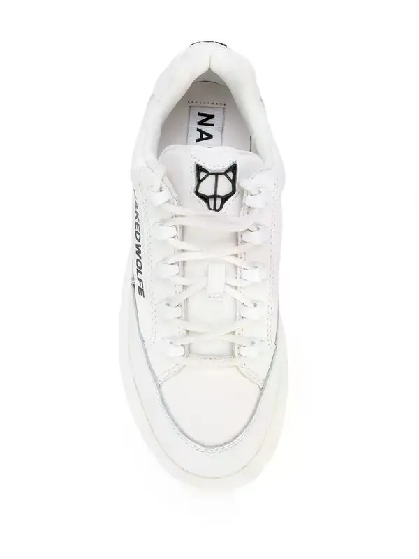 NAKED WOLFE Ridged Sole Platform Sneakers - White