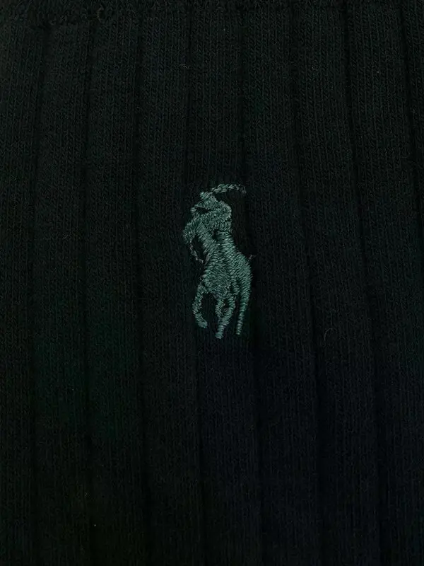 Polo Ralph Lauren Pony Motif Ribbed Socks - Black