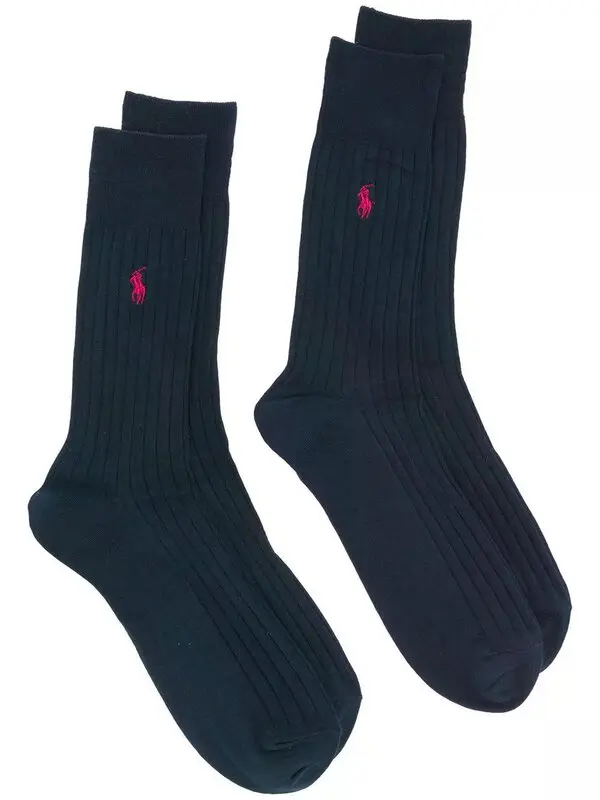 Polo Ralph Lauren Pony Motif Ribbed Socks - Blue