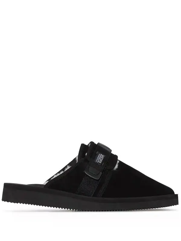 Suicoke Zavo Shearling-trim Slippers - Black