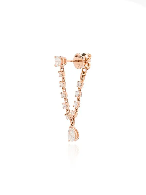 ANITA KO 18kt Rose Gold Olivia Diamond Drop Earring - Pink