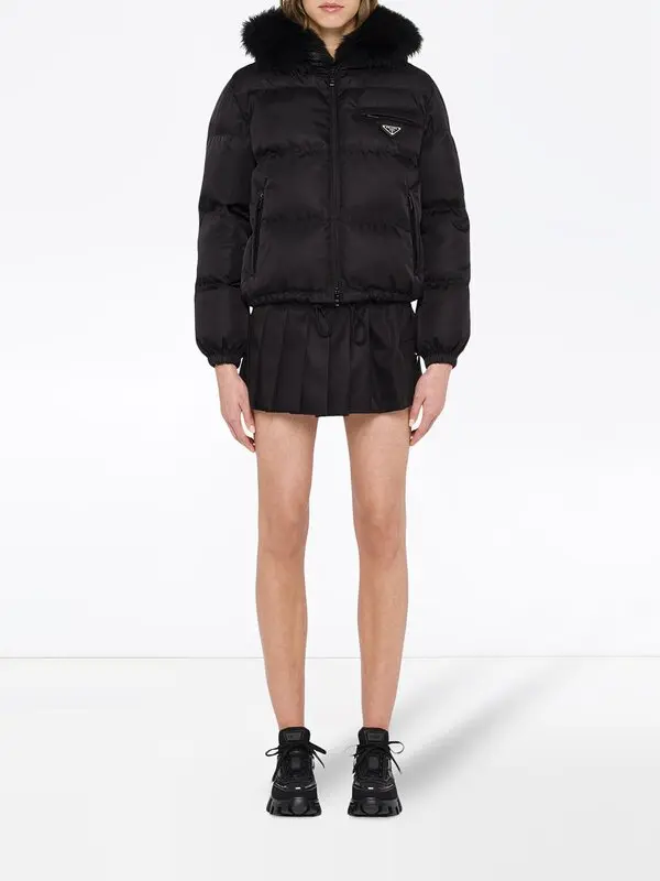 Prada Re-Nylon Gabardine Puffer Jacket Black Editorialist