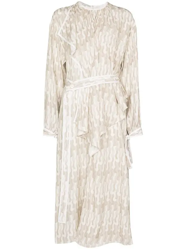 Stella McCartney Taylor Asymmetric Silk Dress - Grey
