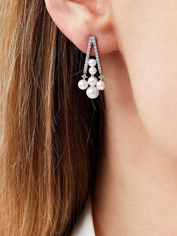 Yoko London 18kt White Gold Akoya Pearl And Diamond Earrings
