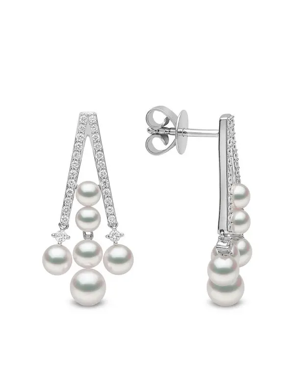 Yoko London 18kt White Gold Akoya Pearl And Diamond Earrings