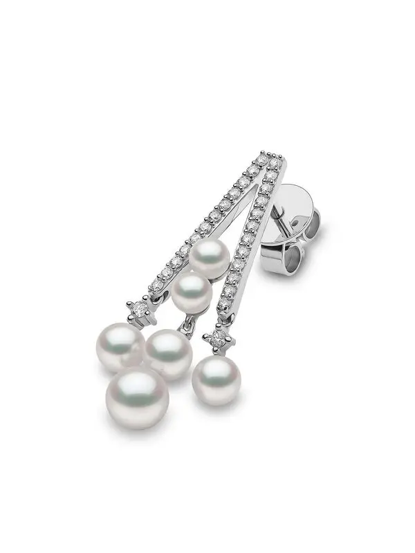 Yoko London 18kt White Gold Akoya Pearl And Diamond Earrings