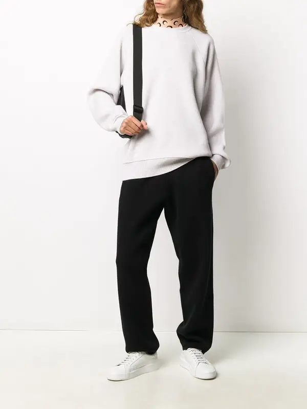 BARRIE Ideal Rib-trimmed Jumper - White