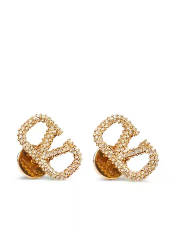 Valentino Garavani Vlogo Signature Crystal-embellished Earrings - Gold