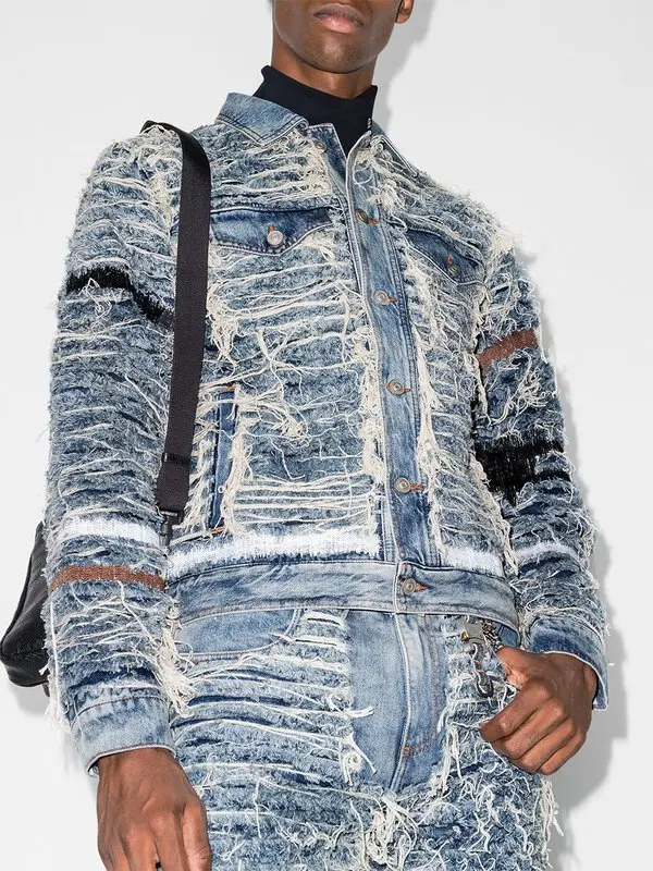 1017 Alyx 9sm X Blackmeans Shredded Denim Jacket