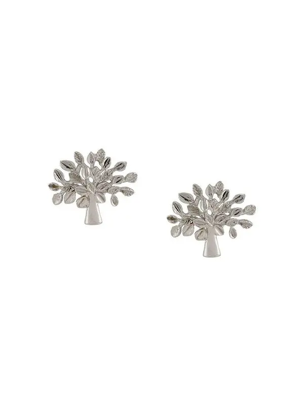 Mulberry Tree Stud Earrings - Silver