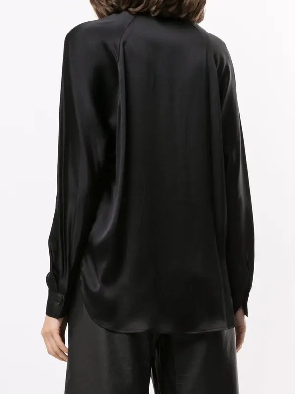 Vince Silk V-neck Blouse - Black