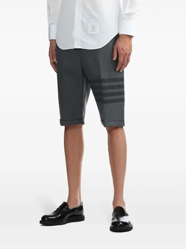 Thom Browne Wool Blend 4-bar Stripe Tailored Shorts - Grey