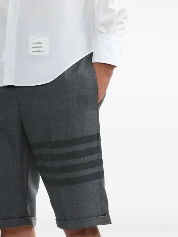 Thom Browne Wool Blend 4-bar Stripe Tailored Shorts - Grey